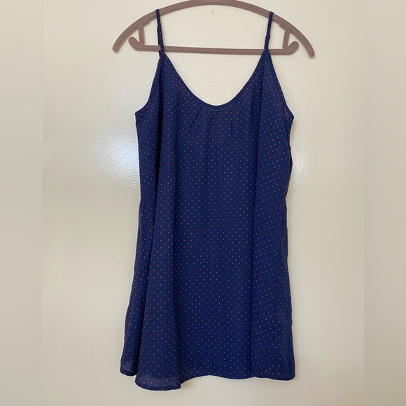 Forever 21 | Dresses | Blue Slip Dress With Red Dots Forever 2 | Poshmark